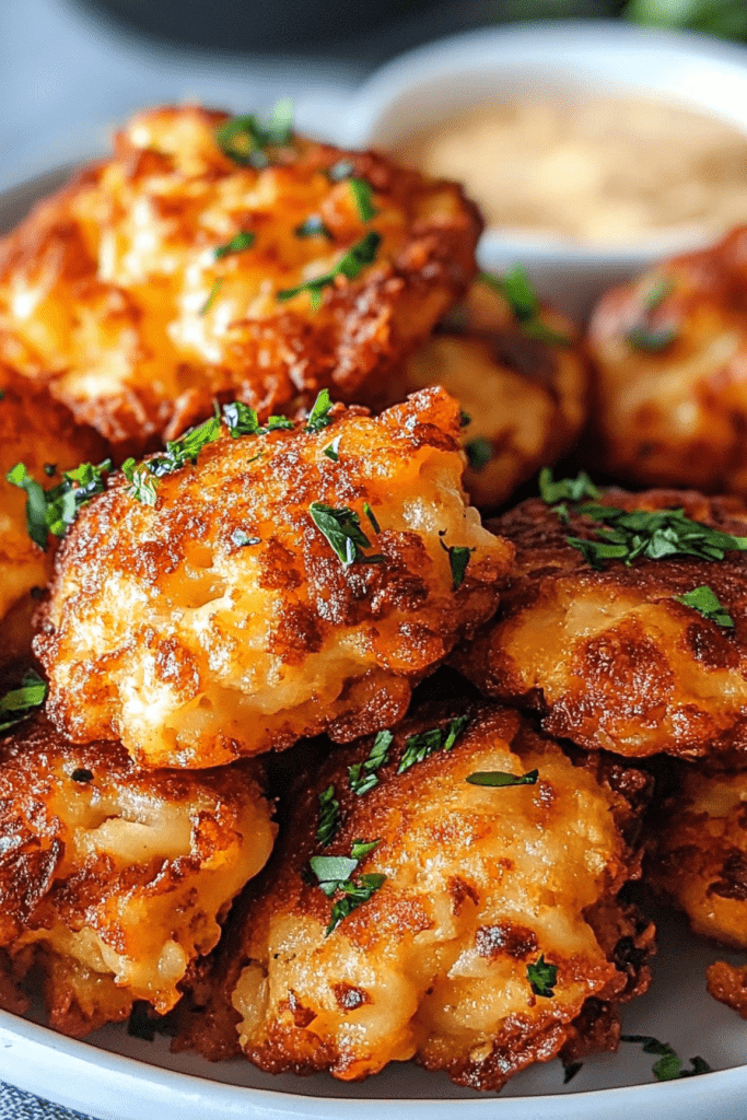 Cheesy Chicken Fritters