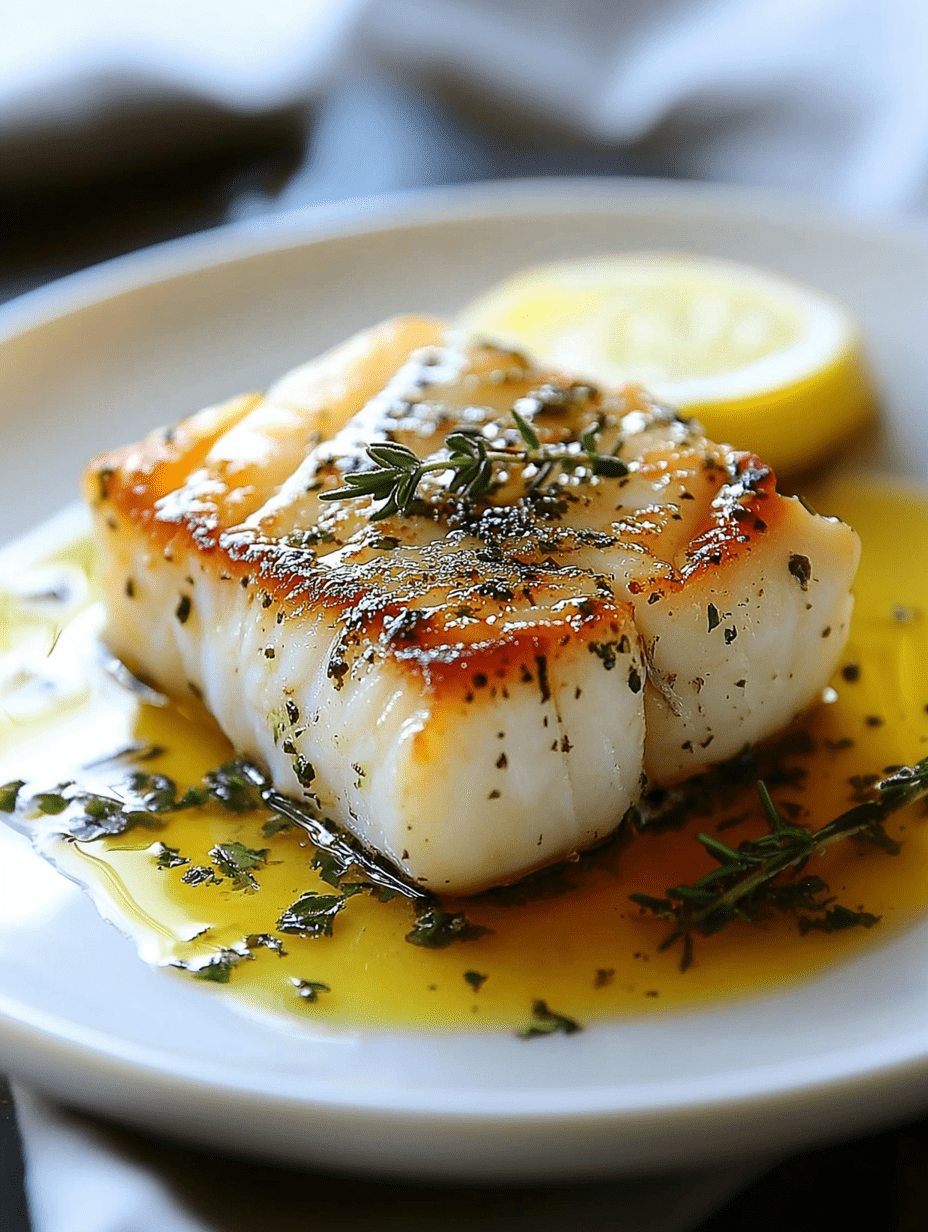 Golden Seared Cod with Herb Butter Sauce