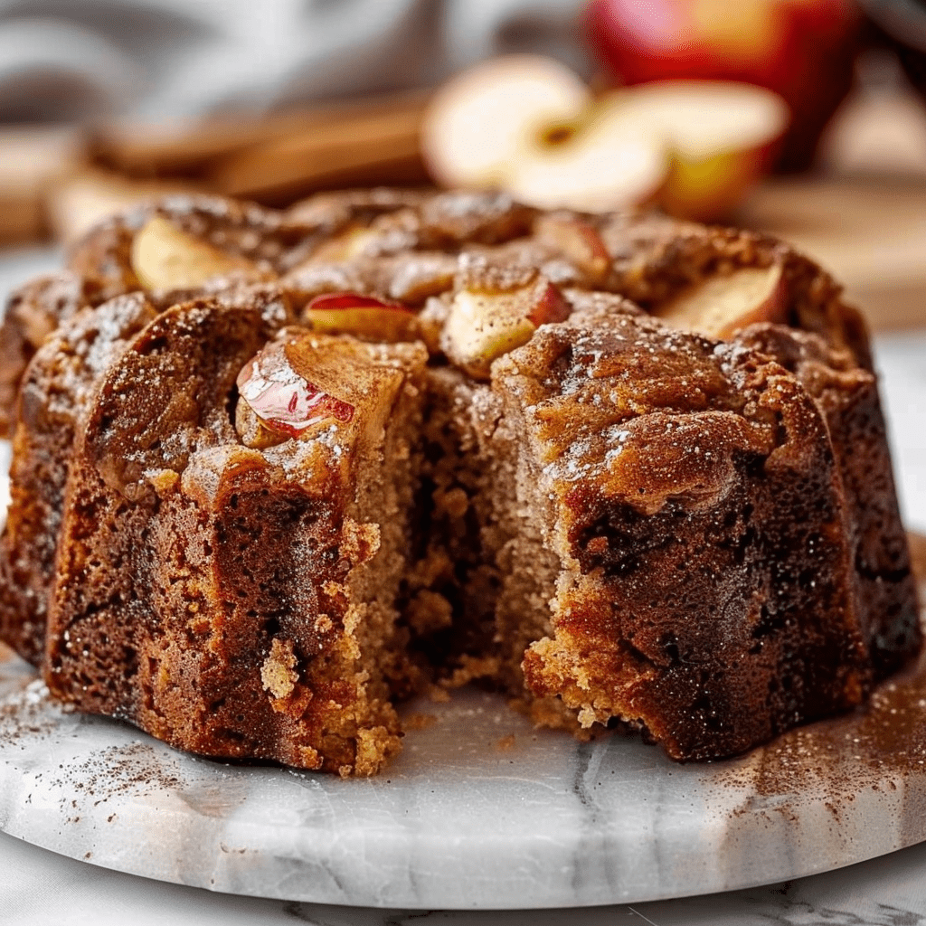Apple Cinnamon Walnut Cake with Sweet Glaze