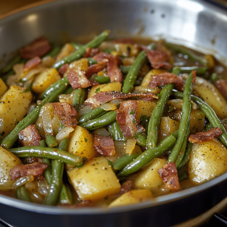 Smothered Green Beans with Potatoes Recipe