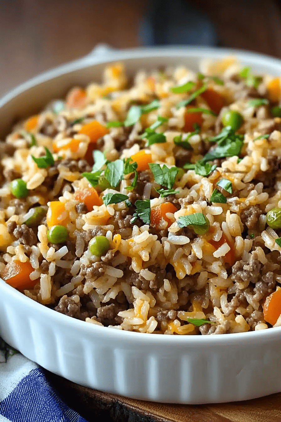 Easy Hamburger Rice Casserole