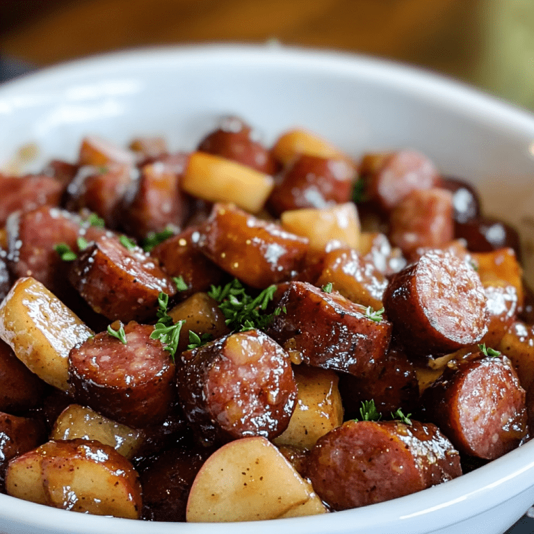 Slow Cooker Apple Kielbasa Bites