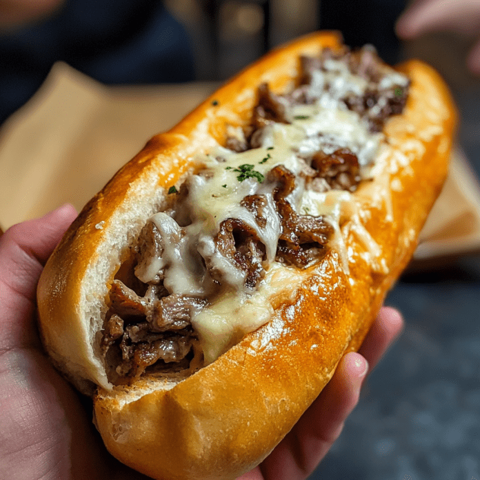 Philly Cheesesteak Cheesy Bread