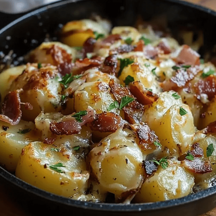 Cheesy Bacon Skillet Potatoes