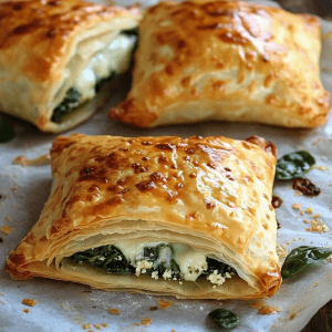 Spinach and Cheese Puff Pastry Pockets