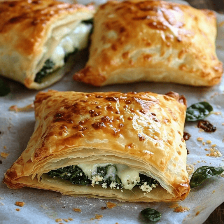 Spinach and Cheese Puff Pastry Pockets