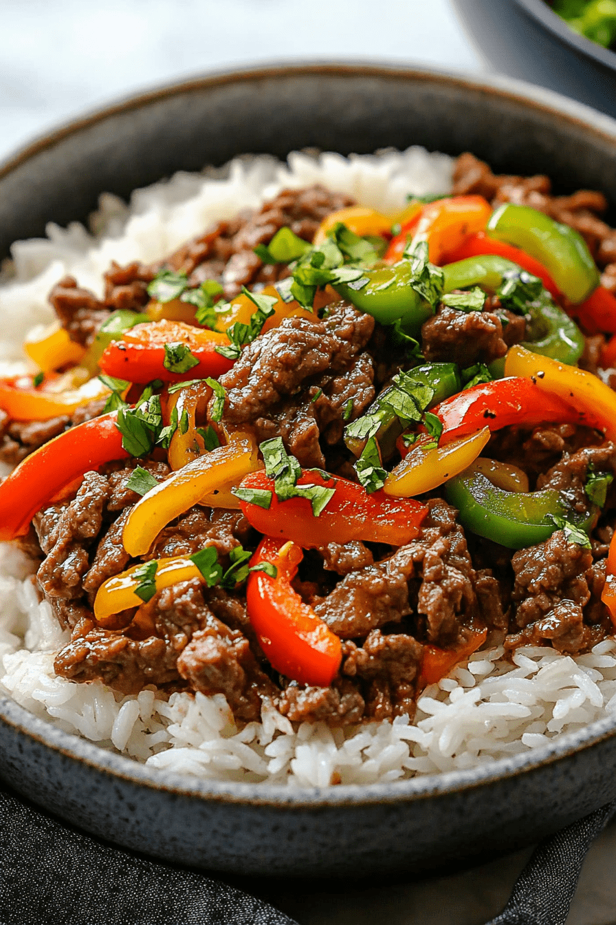 Beef and Pepper Rice Bowl