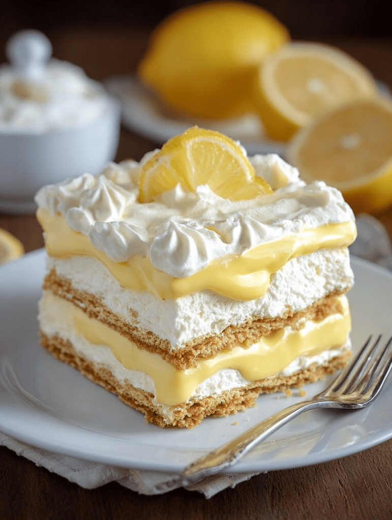 No-Bake Lemon Éclair Cake