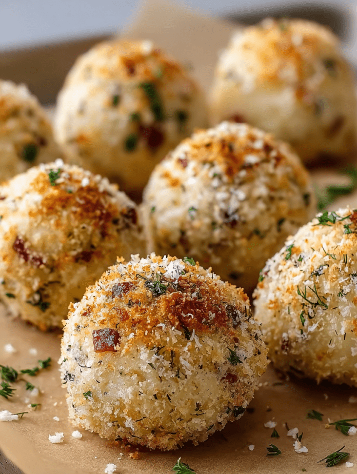 Herb-Infused Baked Potato Balls with Parmesan