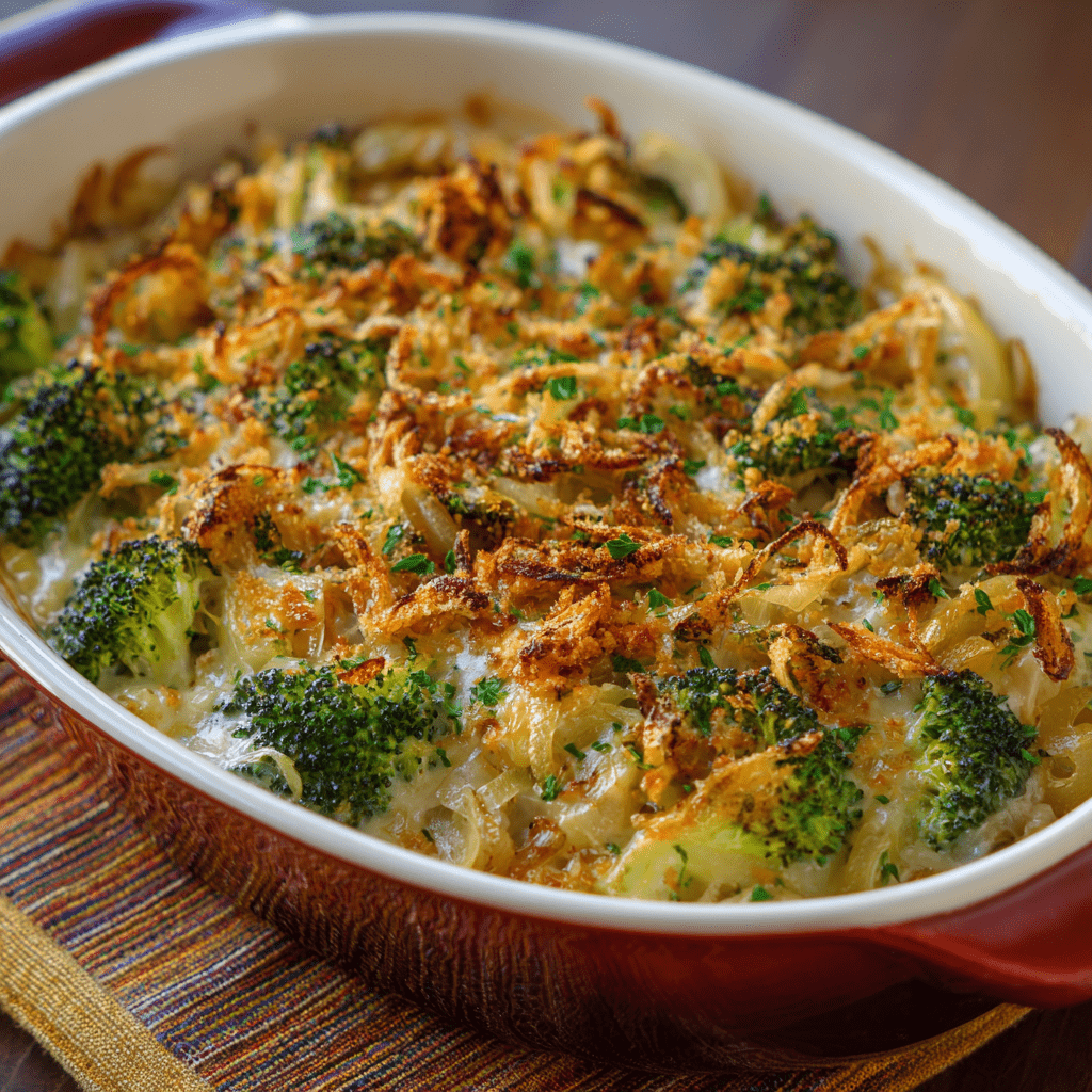 French Onion Broccoli Cheese Casserole