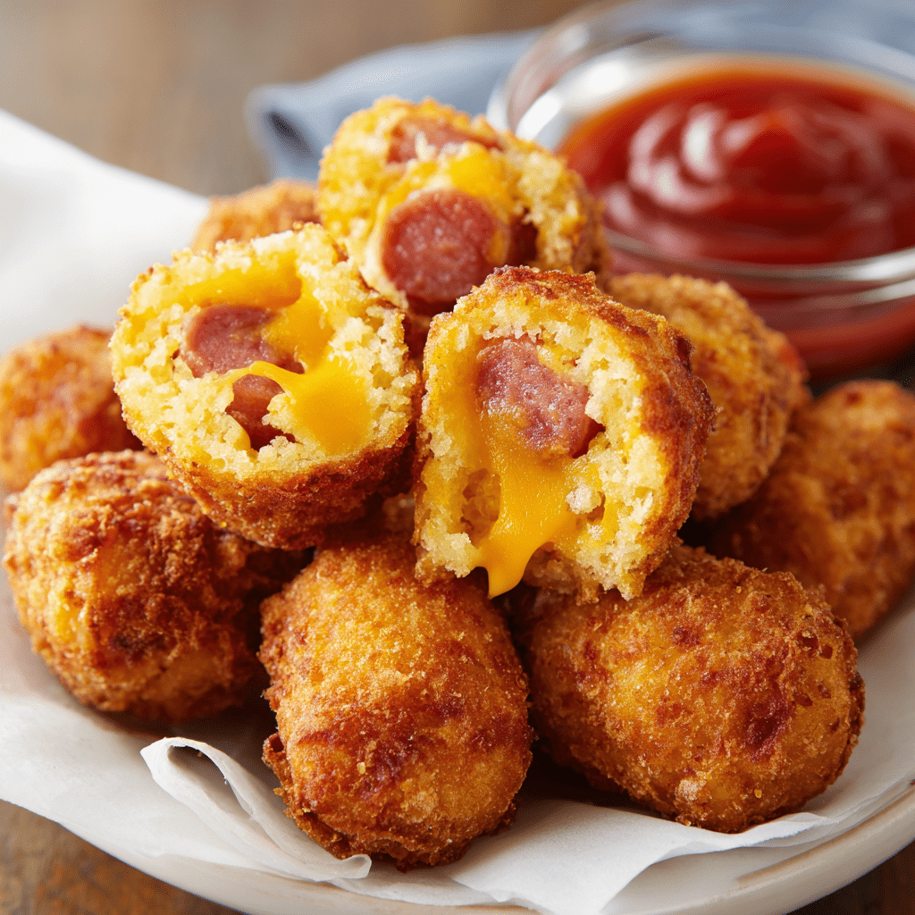 Cheesy Corn Dog Bites